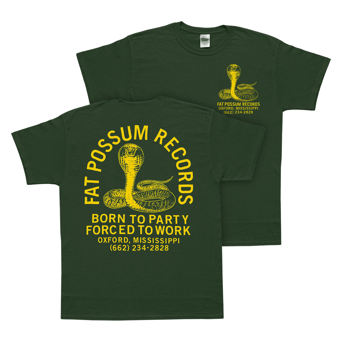Fat Possum Records - Green and Yellow "Born To Party" Shirt | Official